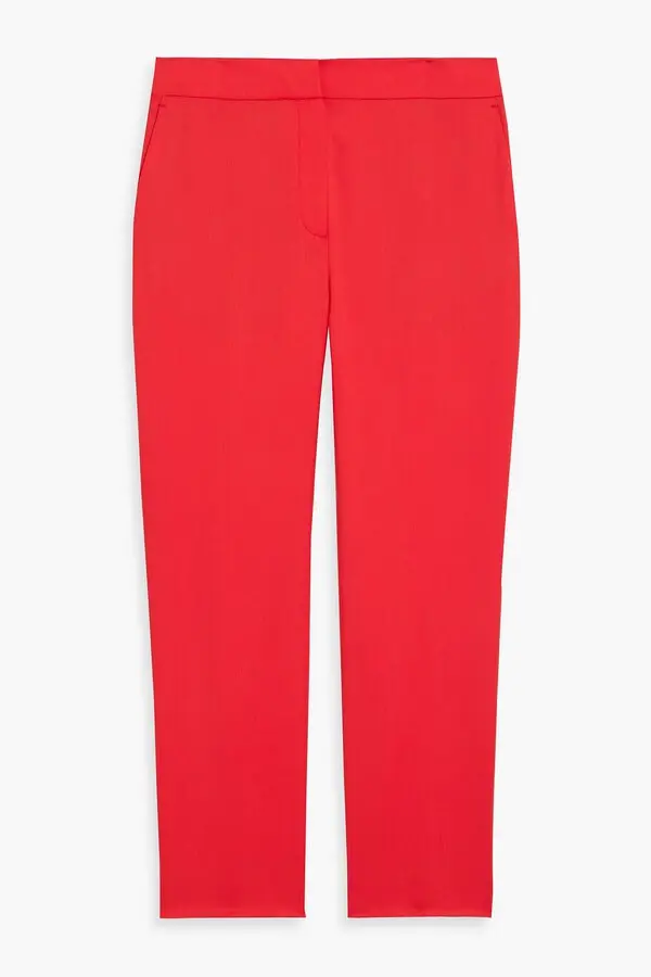 Loulou De Saison Cropped Wool-twill Slim-leg Pants - Tomato Red