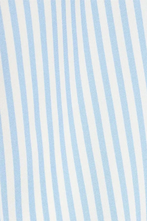 Veronica Beard Lex Ruched Striped Silk-blend Midi Shirt Dress