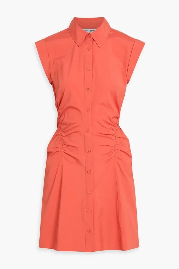 Veronica Beard Tallulah Ruched Mini Shirt Dress