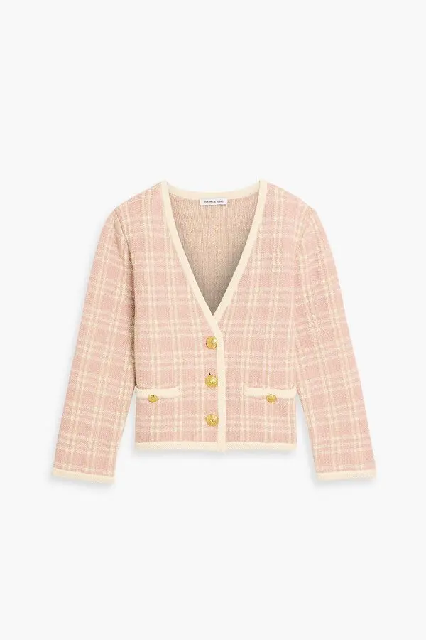 Veronica Beard Claudine Metallic Jacquard-knit Cotton-blend Jacket