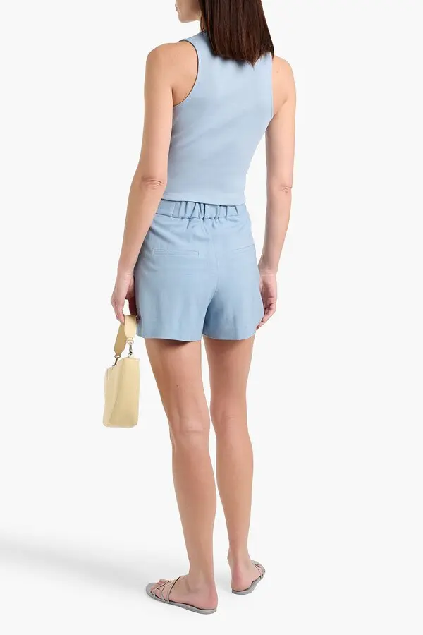 Veronica Beard Elbe Pleated Woven Shorts