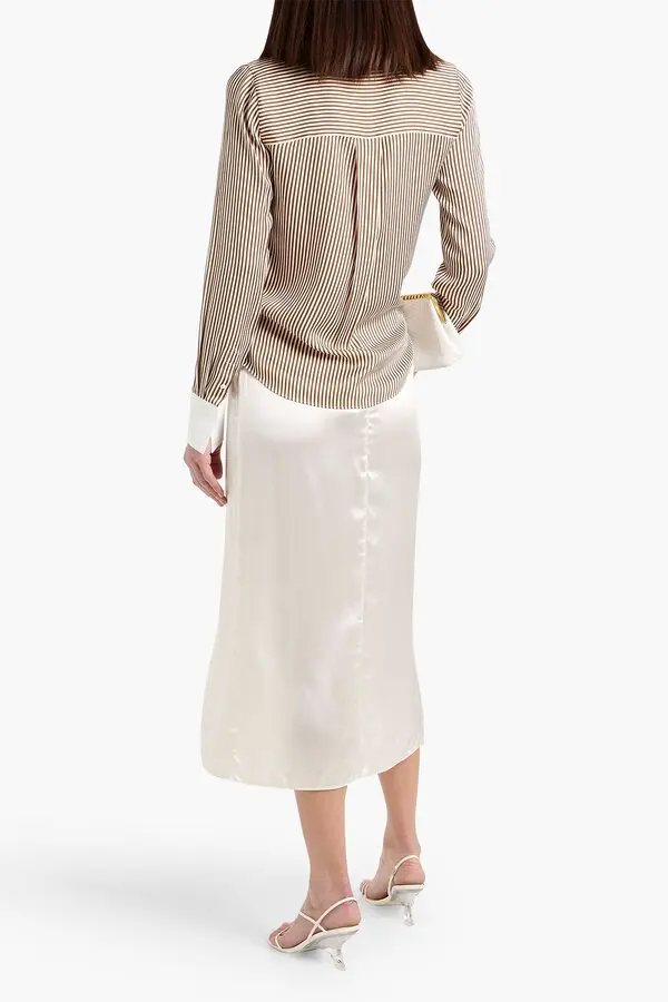 Veronica Beard Amelia Striped Silk-blend Shirt