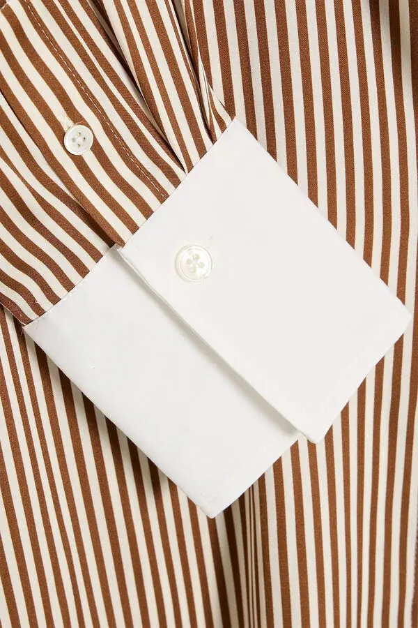 Veronica Beard Amelia Striped Silk-blend Shirt