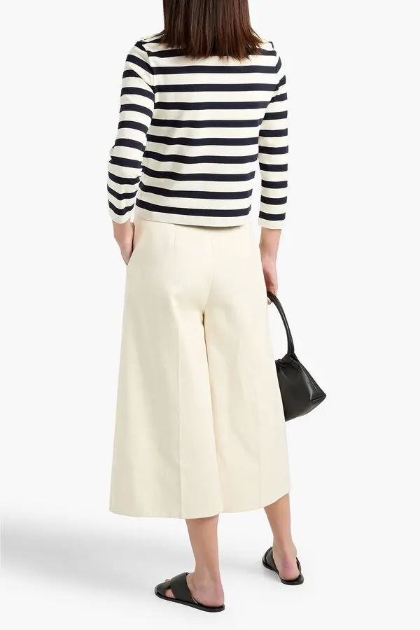 Veronica Beard Hovey Striped Cotton-jersey Top