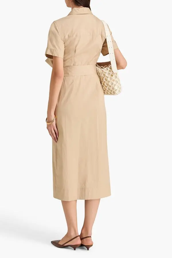 Veronica Beard Tabby Stretch-cotton Poplin Midi Shirt Dress