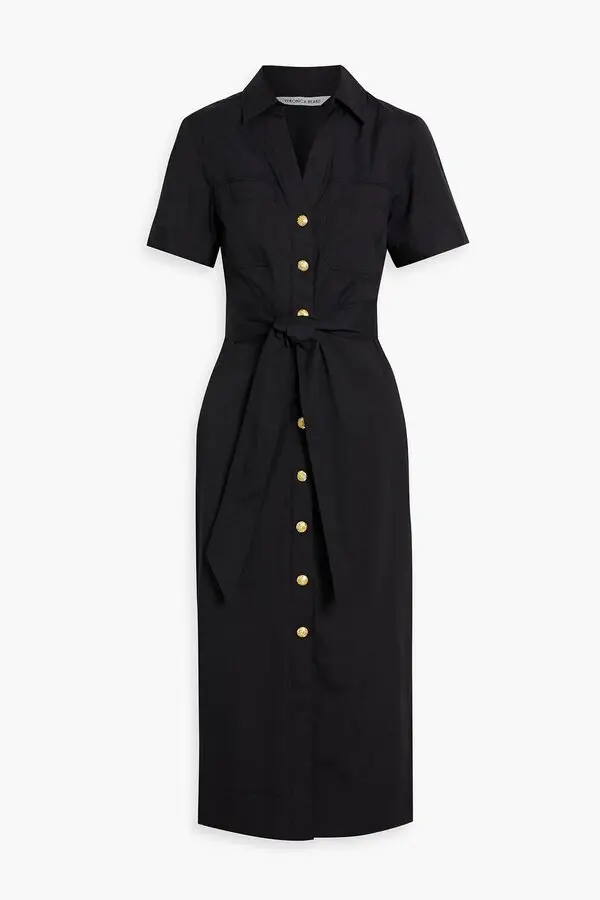 Veronica Beard Tabby Stretch-cotton Poplin Midi Shirt Dress - Black