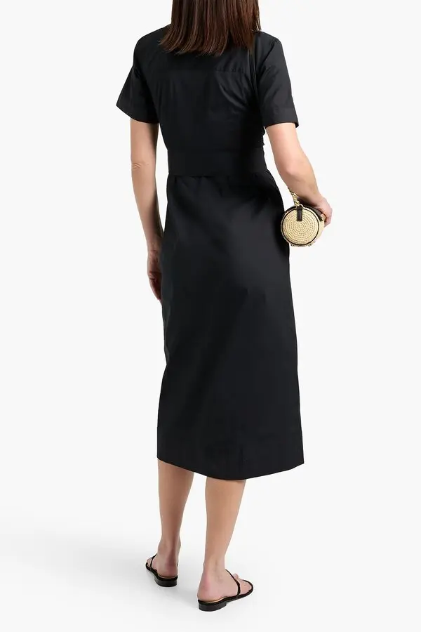 Veronica Beard Tabby Stretch-cotton Poplin Midi Shirt Dress - Black