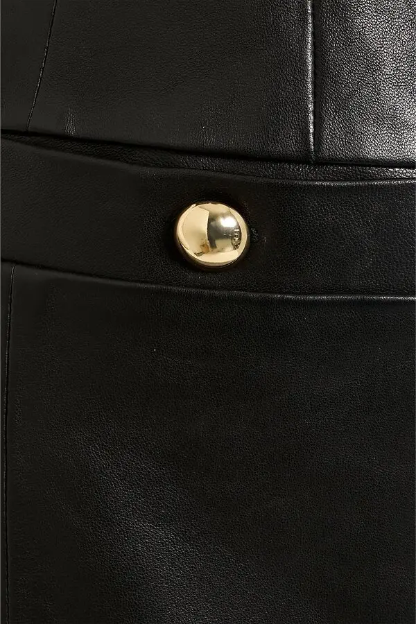 Veronica Beard Paige Leather Mini Shirt Dress