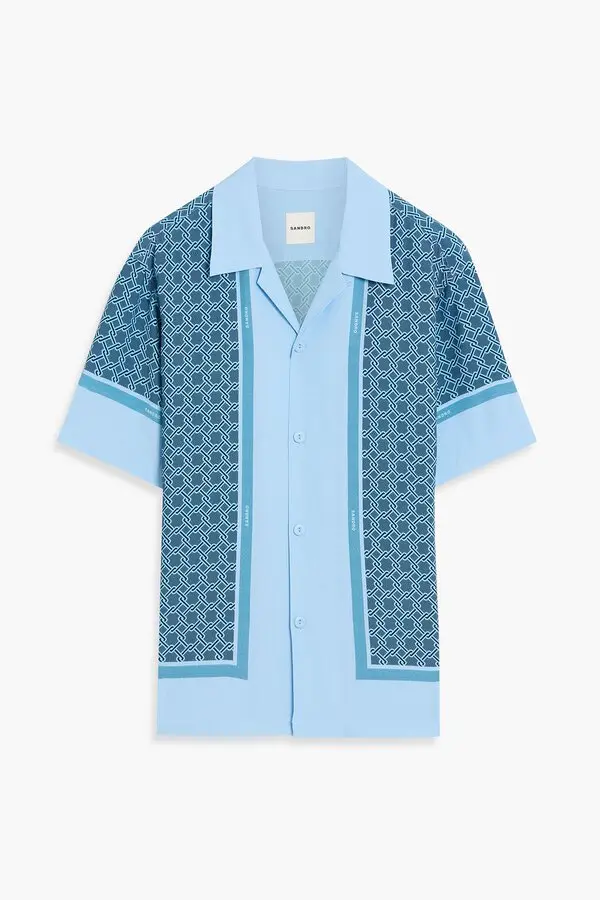 Sandro Printed Crepe Shirt