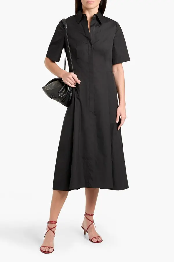 vince pleated midi dress Vince Orchid Vine Pleated Midi-Dress