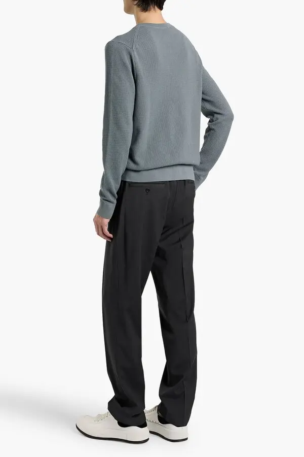 Sandro Waffle-knit Cotton Sweater - Gray