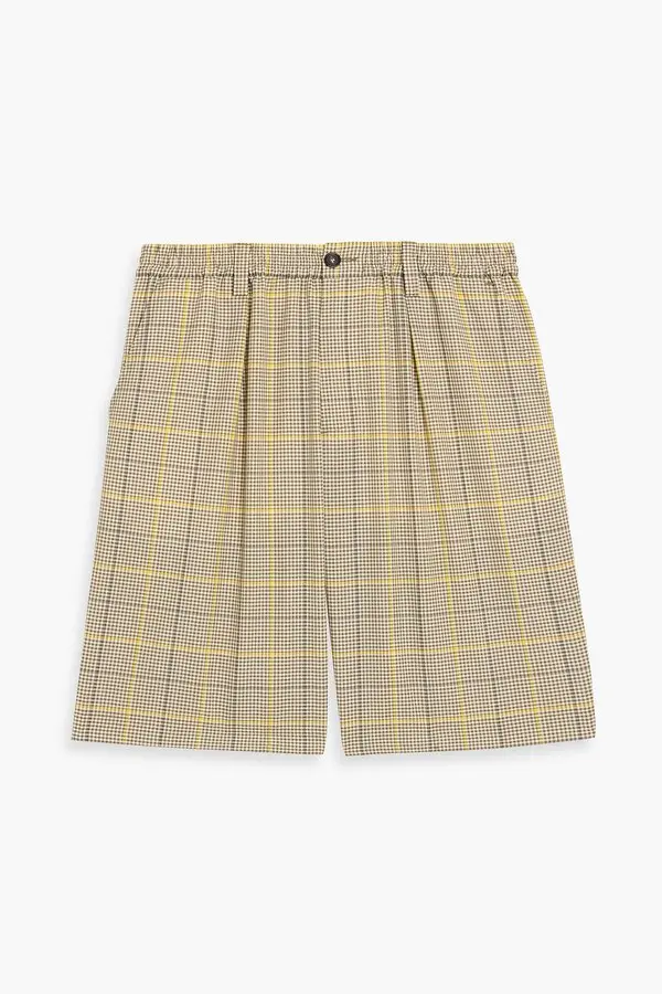 Marni Checked Wool-blend Shorts