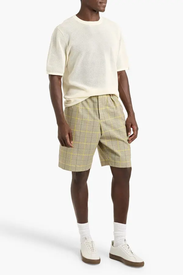 Marni Checked Wool-blend Shorts