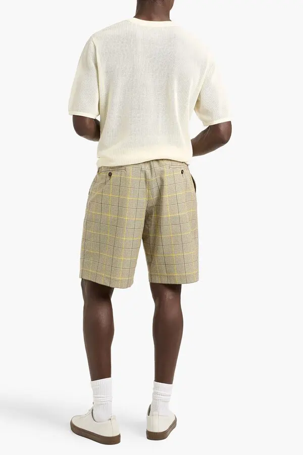 Marni Checked Wool-blend Shorts