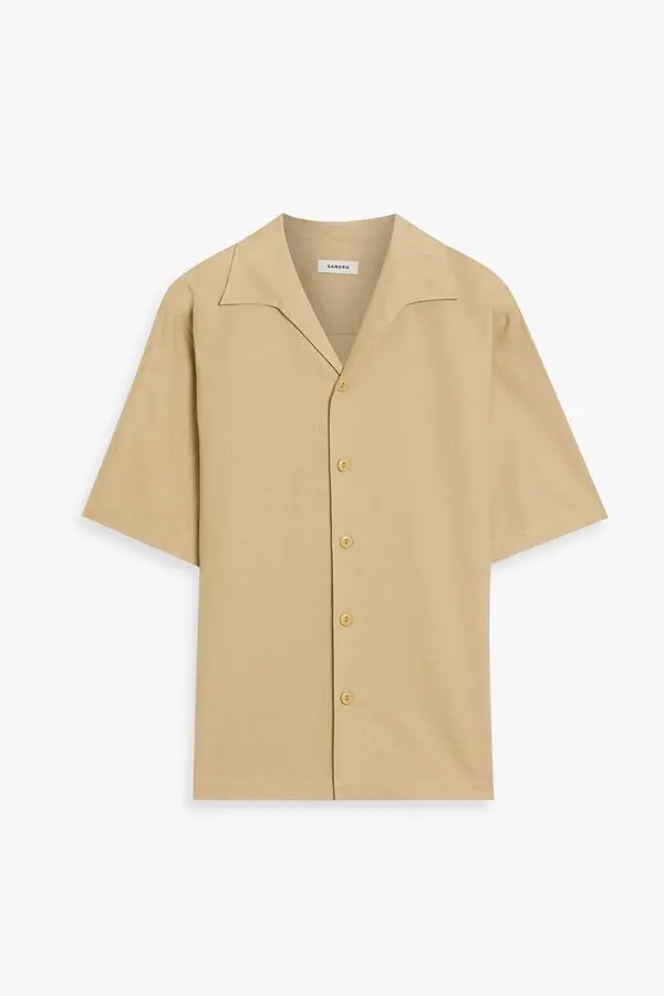 Sandro Cotton And Linenblend Shirt - Sand