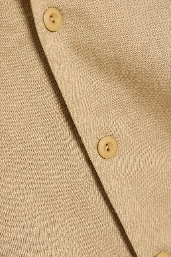 Sandro Cotton And Linenblend Shirt - Sand