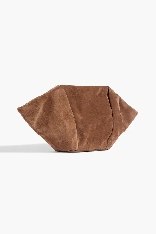 Brunello Cucinelli Pleated Suede Clutch