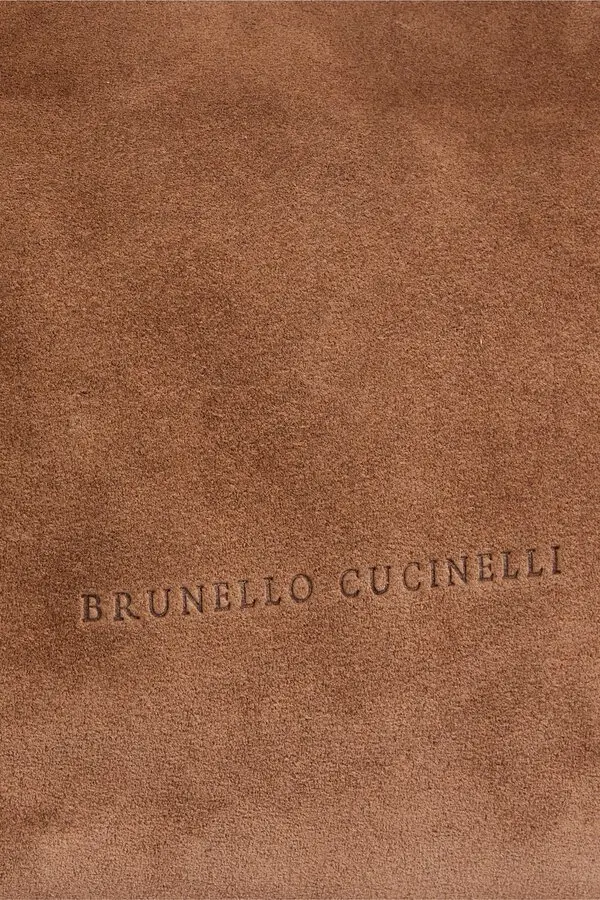 Brunello Cucinelli Pleated Suede Clutch