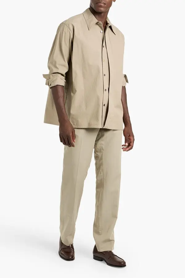 Sandro Tapered Lyocell-blend Pants - Mushroom