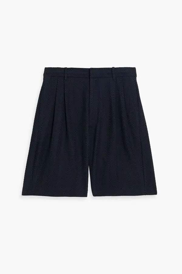 Missoni Cotton-blend Pleated Shorts - Navy