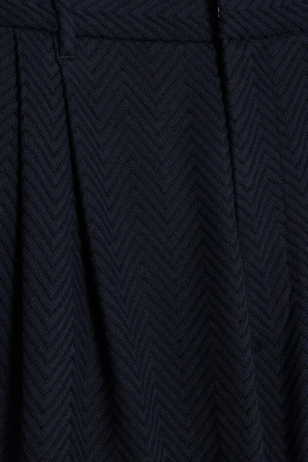 Missoni Cotton-blend Pleated Shorts - Navy