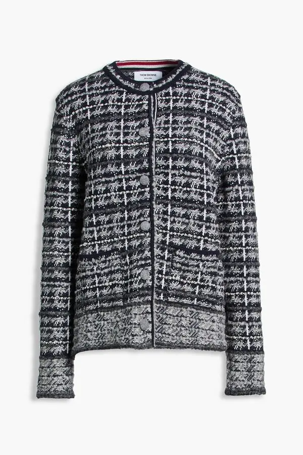 Thom Browne Wool-blend Tweed Cardigan