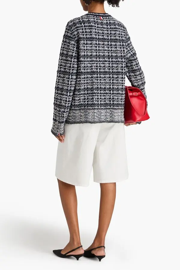 Thom Browne Wool-blend Tweed Cardigan