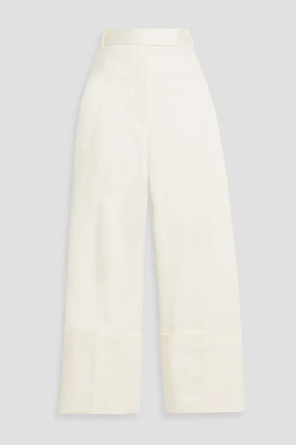 Thom Browne Cropped Cotton-twill Straight-leg Pants - White