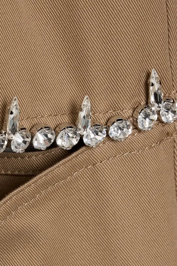 AREA Cutout Crystal-embellished Cargo Pants