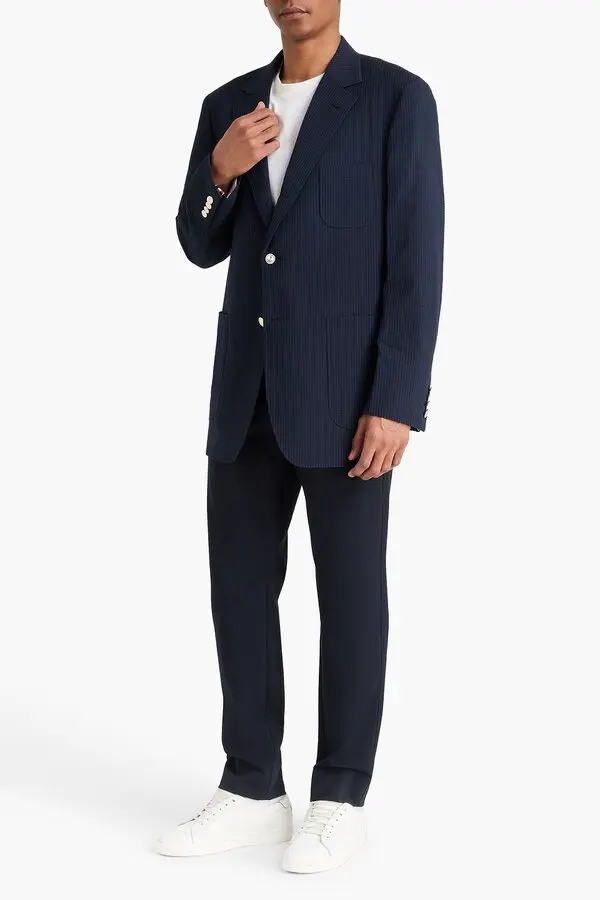 Thom Browne Striped Woolseersucker Blazer