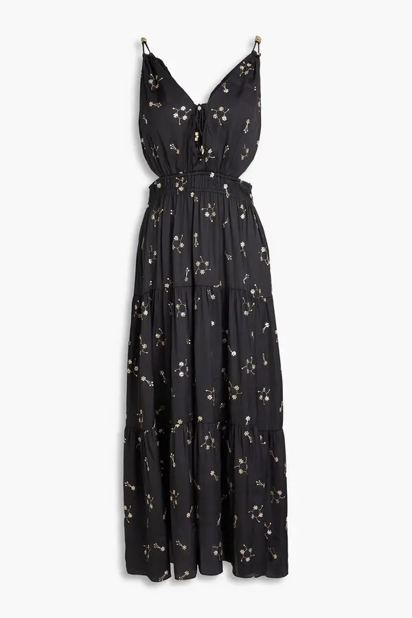 Maje Sequin-embellished Satin Midi Dress
