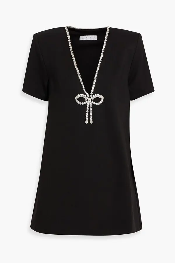 AREA Crystal-embellished Mini Dress - Black