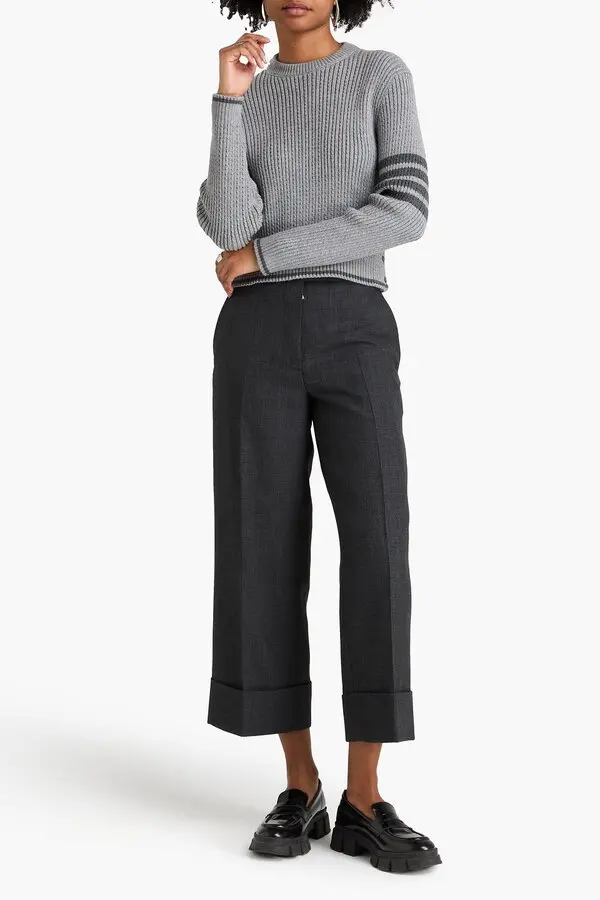 Thom Browne Cropped Wool Straight-leg Pants