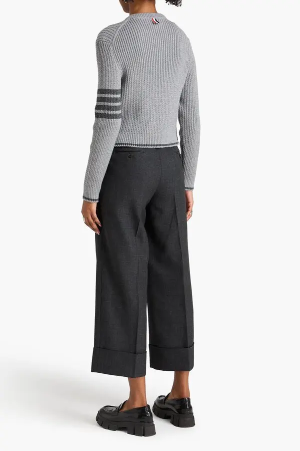 Thom Browne Cropped Wool Straight-leg Pants