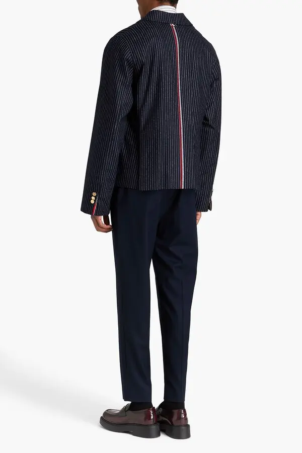 Thom Browne Pinstriped Wool And Cashmereblend Flannel Blazer