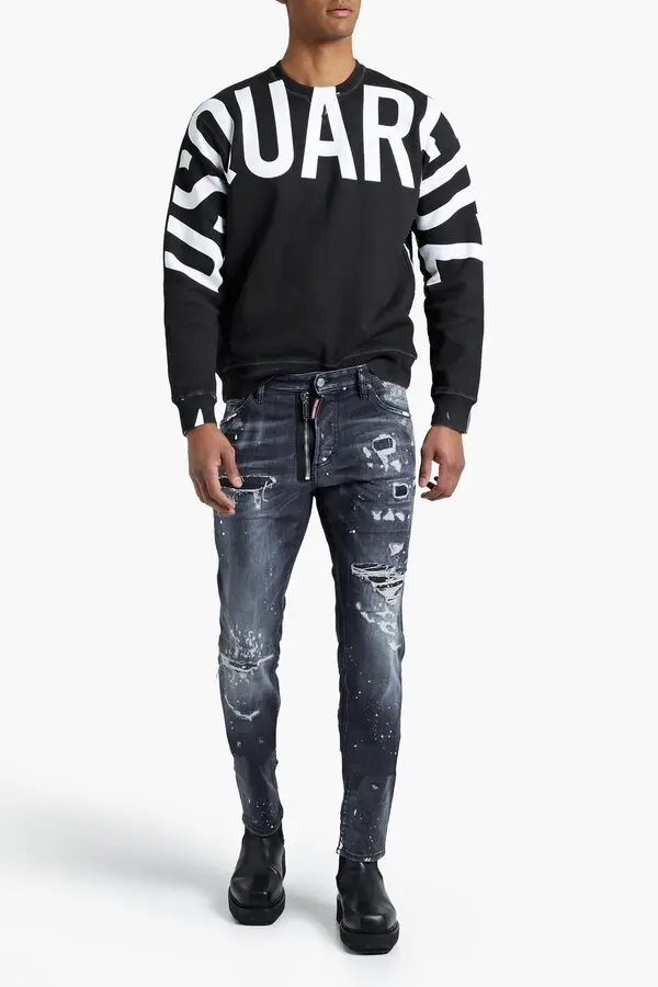 Dsquared2 Printed Cotton-fleece Sweatshirt