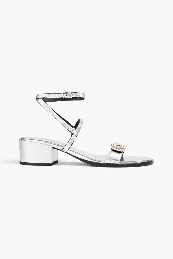Maje Metallic Leather Sandals