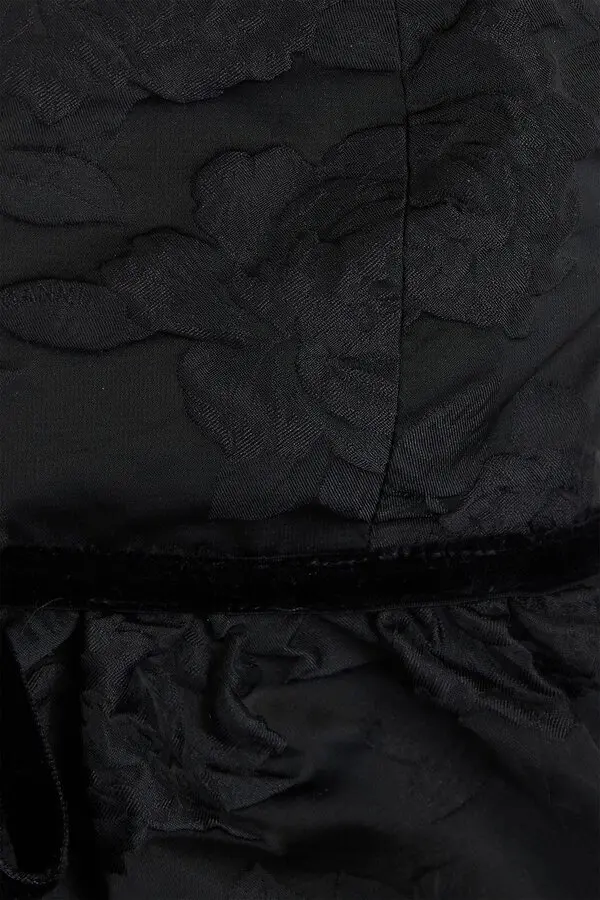 GANNI Floral-jacquard Top With Bow Detail