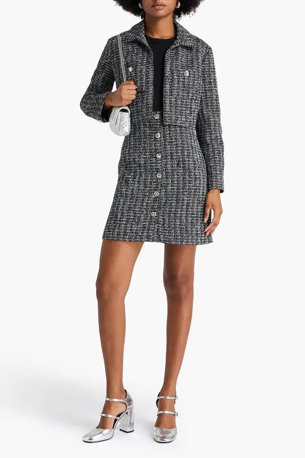 Maje Jersey-paneled Tweed Suit
