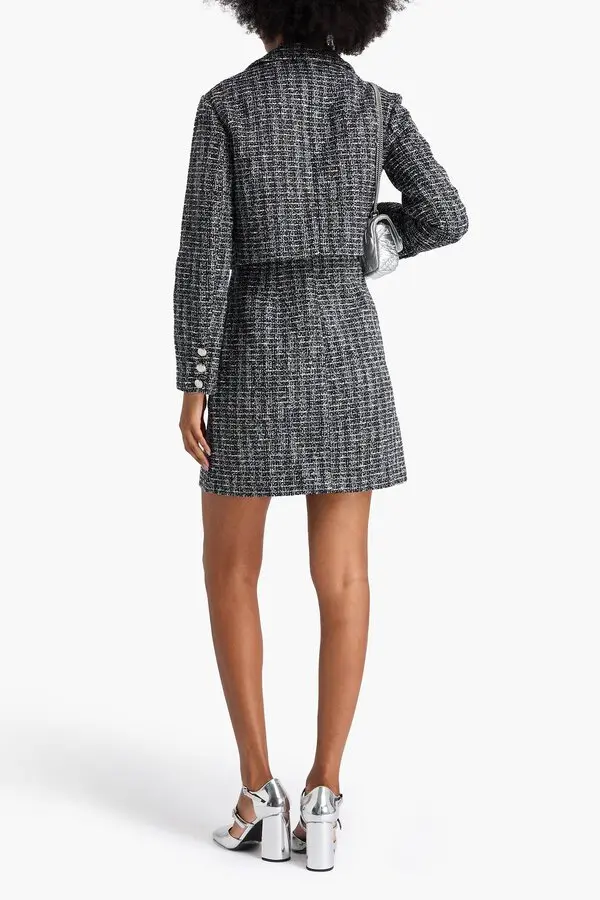 Maje Jersey-paneled Tweed Suit