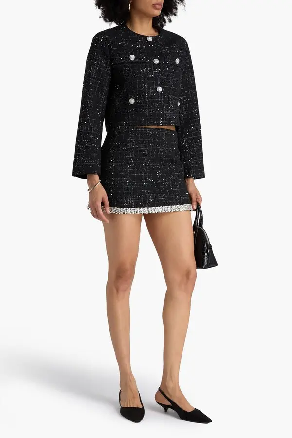 Maje Sequin-embellished Tweed Jacket