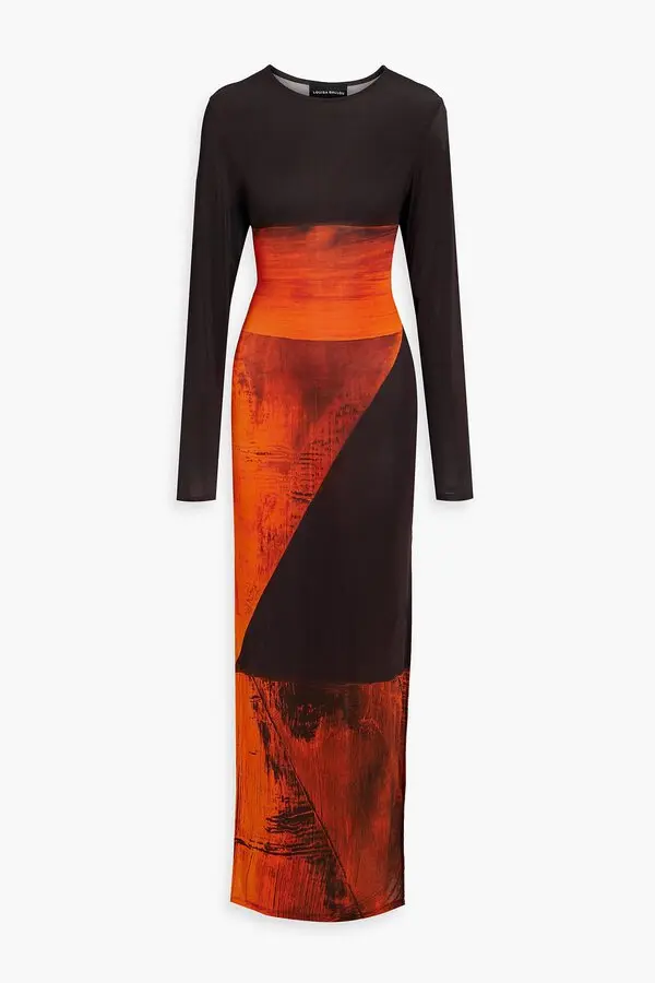 LOUISA BALLOU High Tide Printed Maxi Dress - Orange