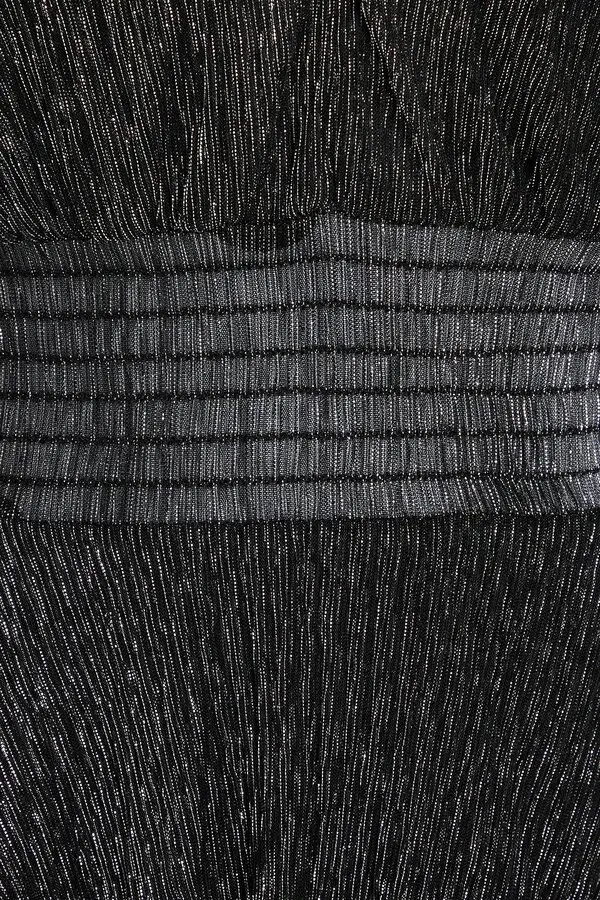 Maje Lamé Tiered Midi Dress