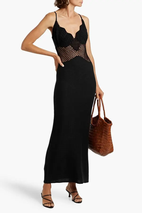 STAUD, Tara Dress in Black, Size Large