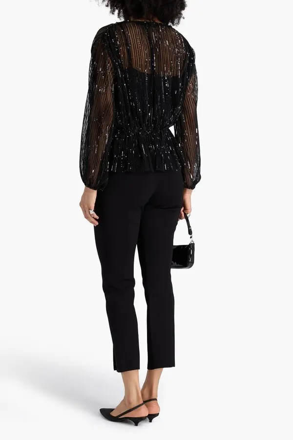 Maje Sequin-embellished Tulle Top