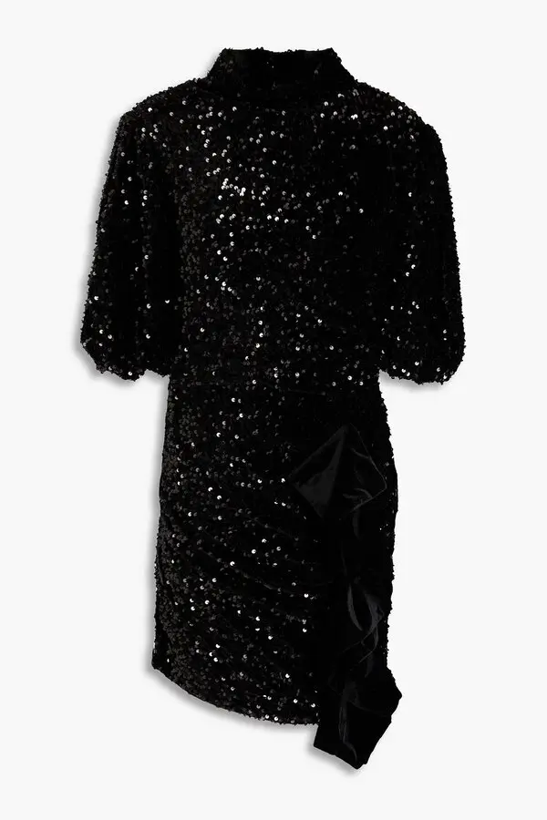 Maje Sequined Velvet Mini Dress