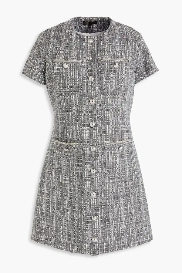 Maje Chain-embellished Tweed Mini Dress