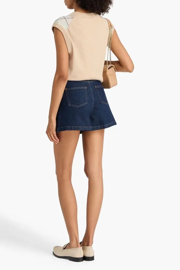 Maje Denim Skirt-style Overlay Shorts