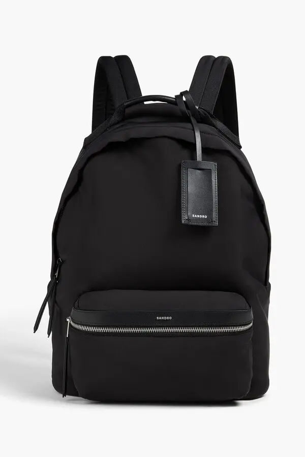 Sandro Backpack With Leather Trims - Black