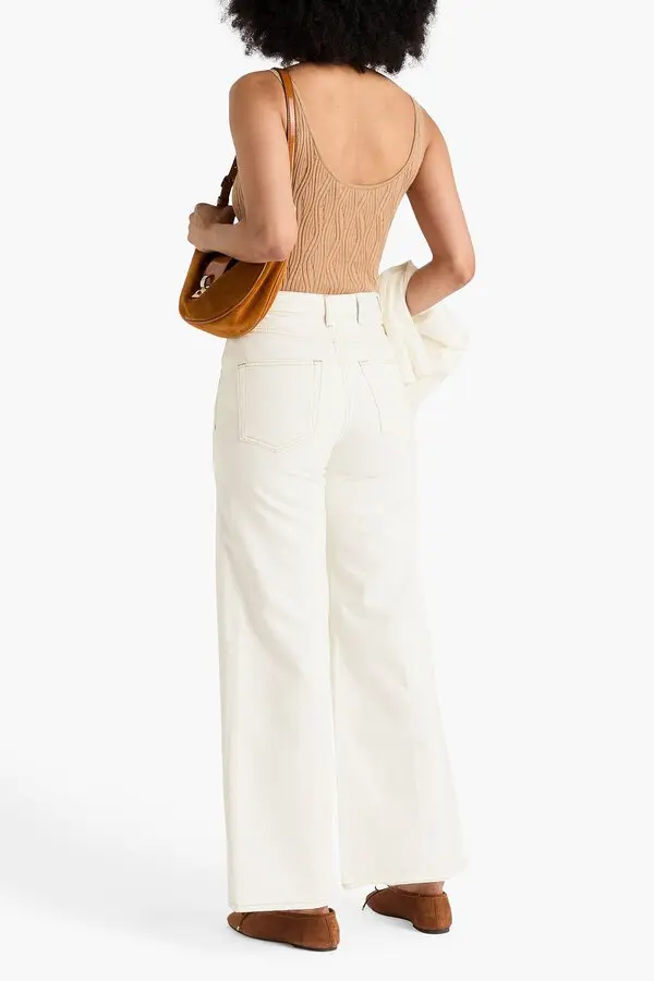 Maje High-rise Wide-leg Jeans - Ivory